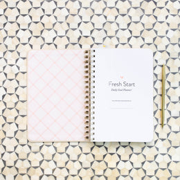 Fresh Start Daily Goal Planner® | Undated (Natural Linen Spiral ...
