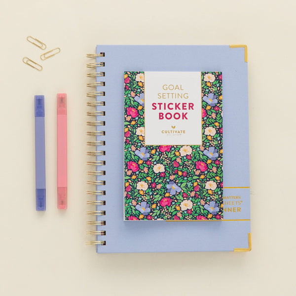 Goal Setting Sticker Book | Navy Blooms – Cultivate