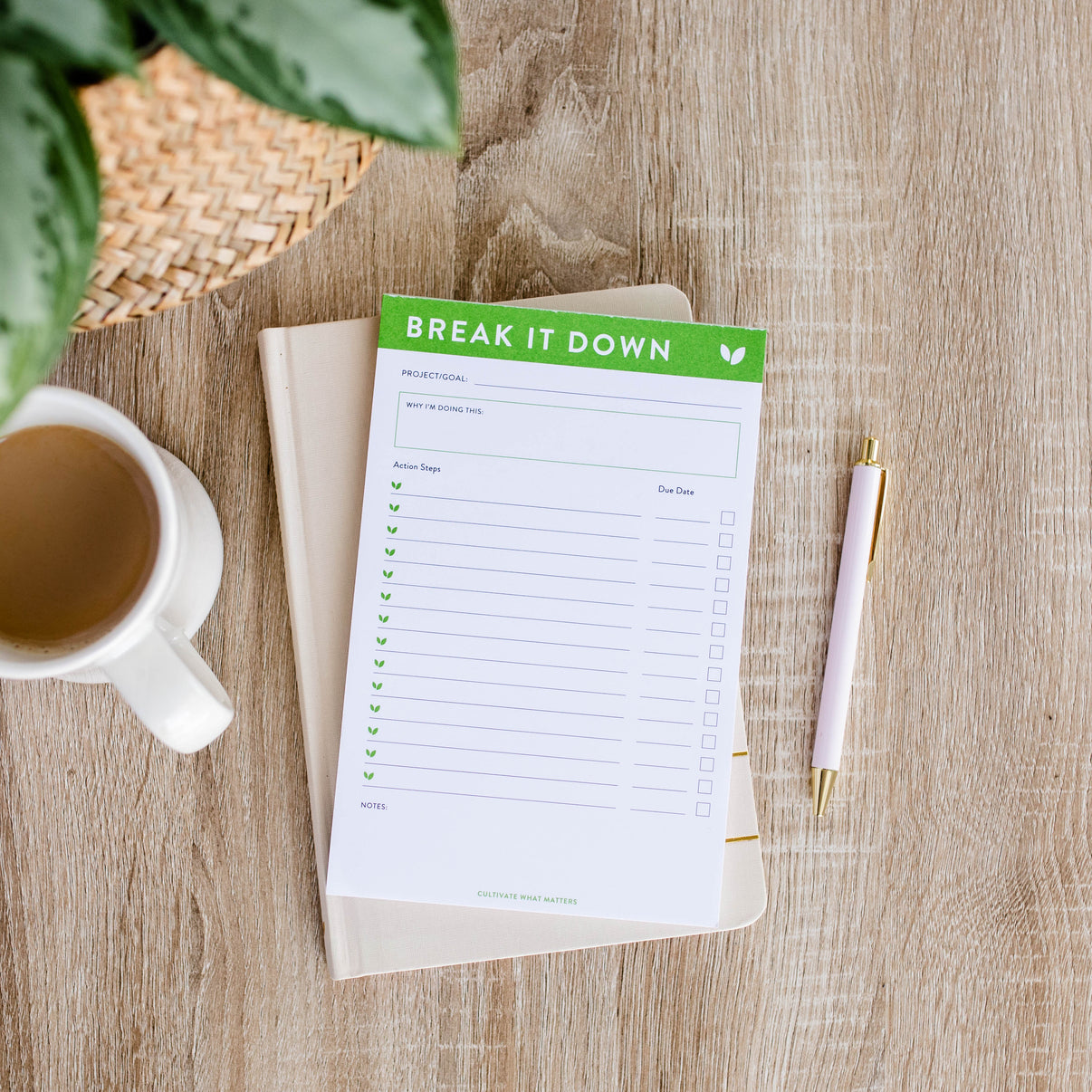 Break It Down Notepad | Green – Cultivate