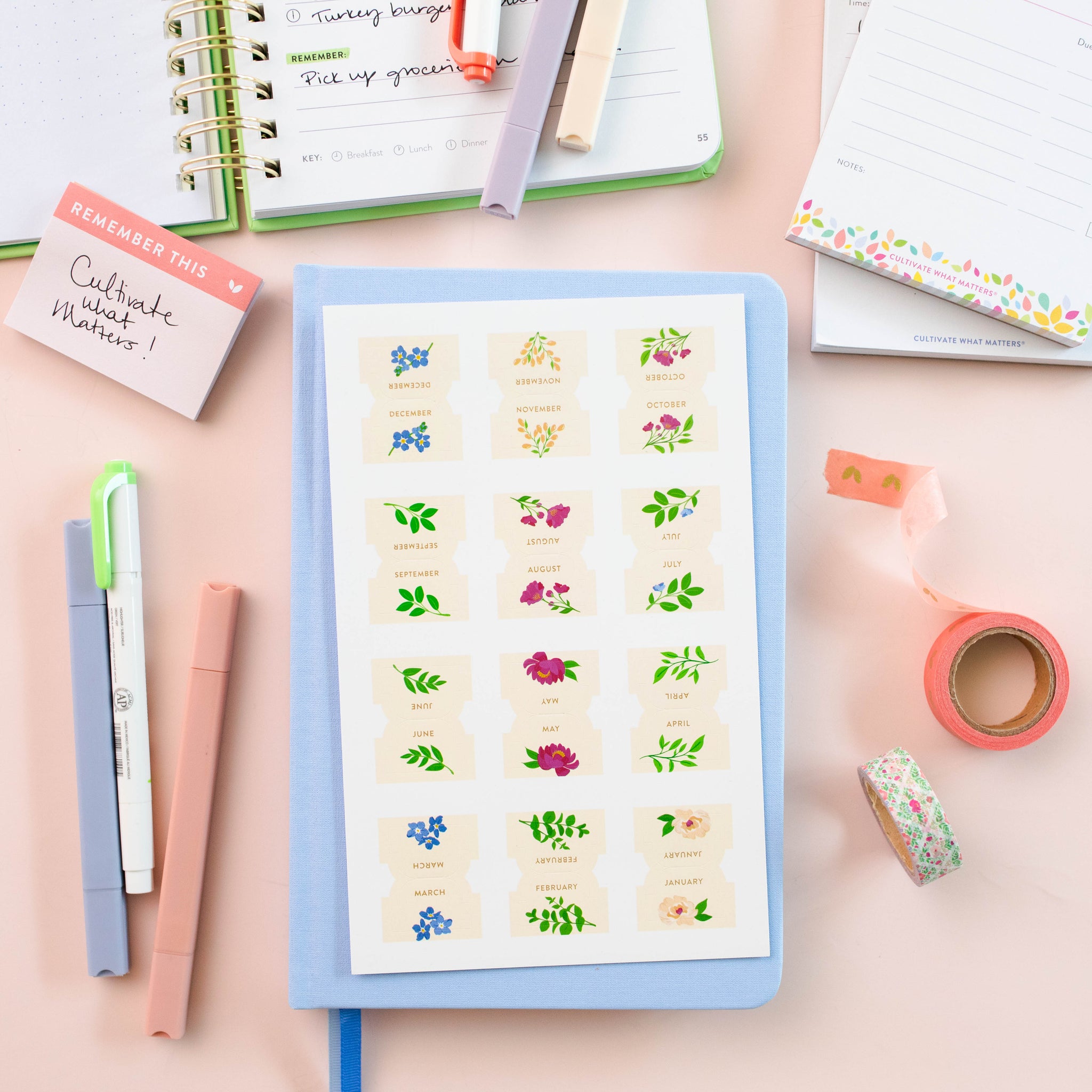 Colorful Planner Tabs Pack – Cultivate
