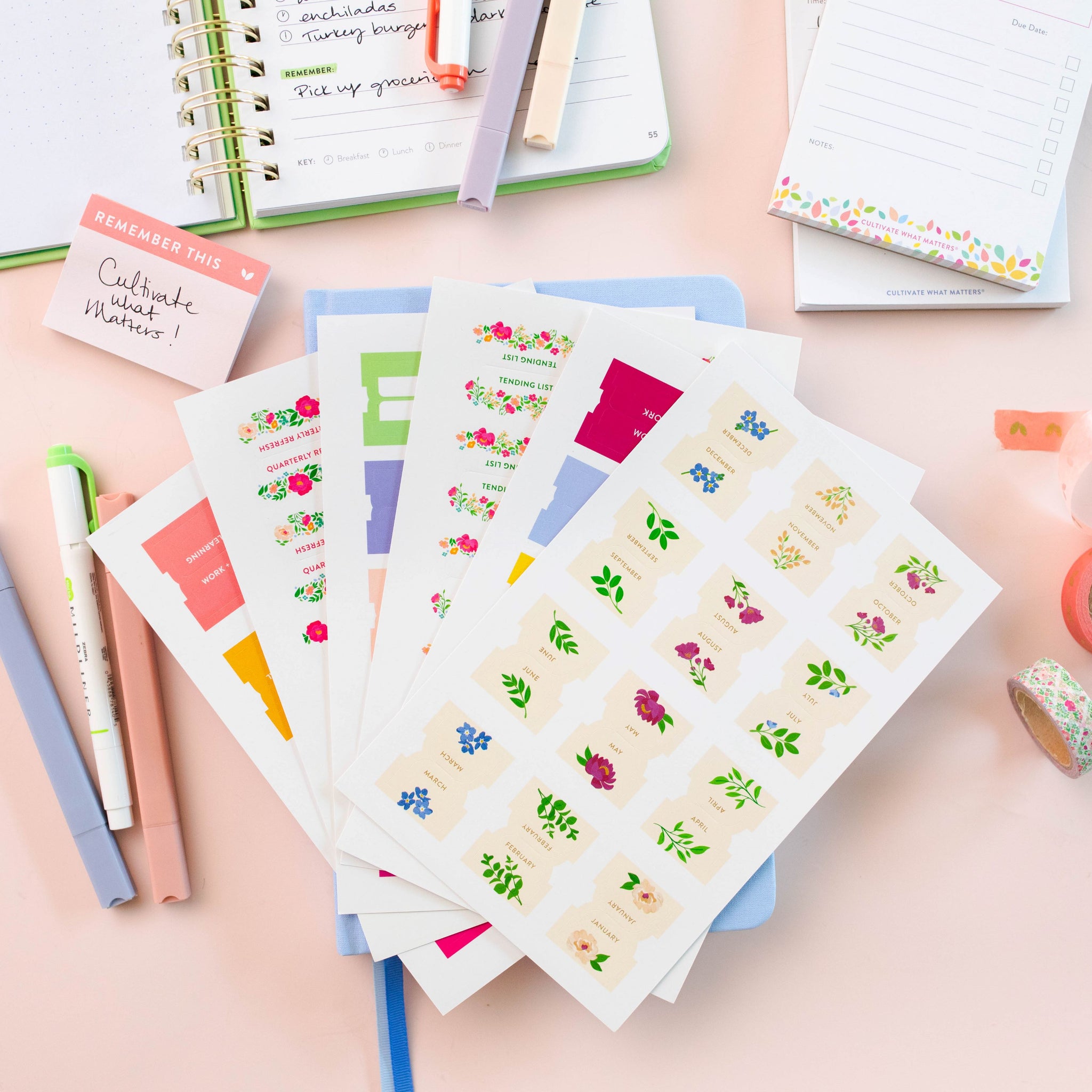 Colorful Planner Tabs Pack – Cultivate