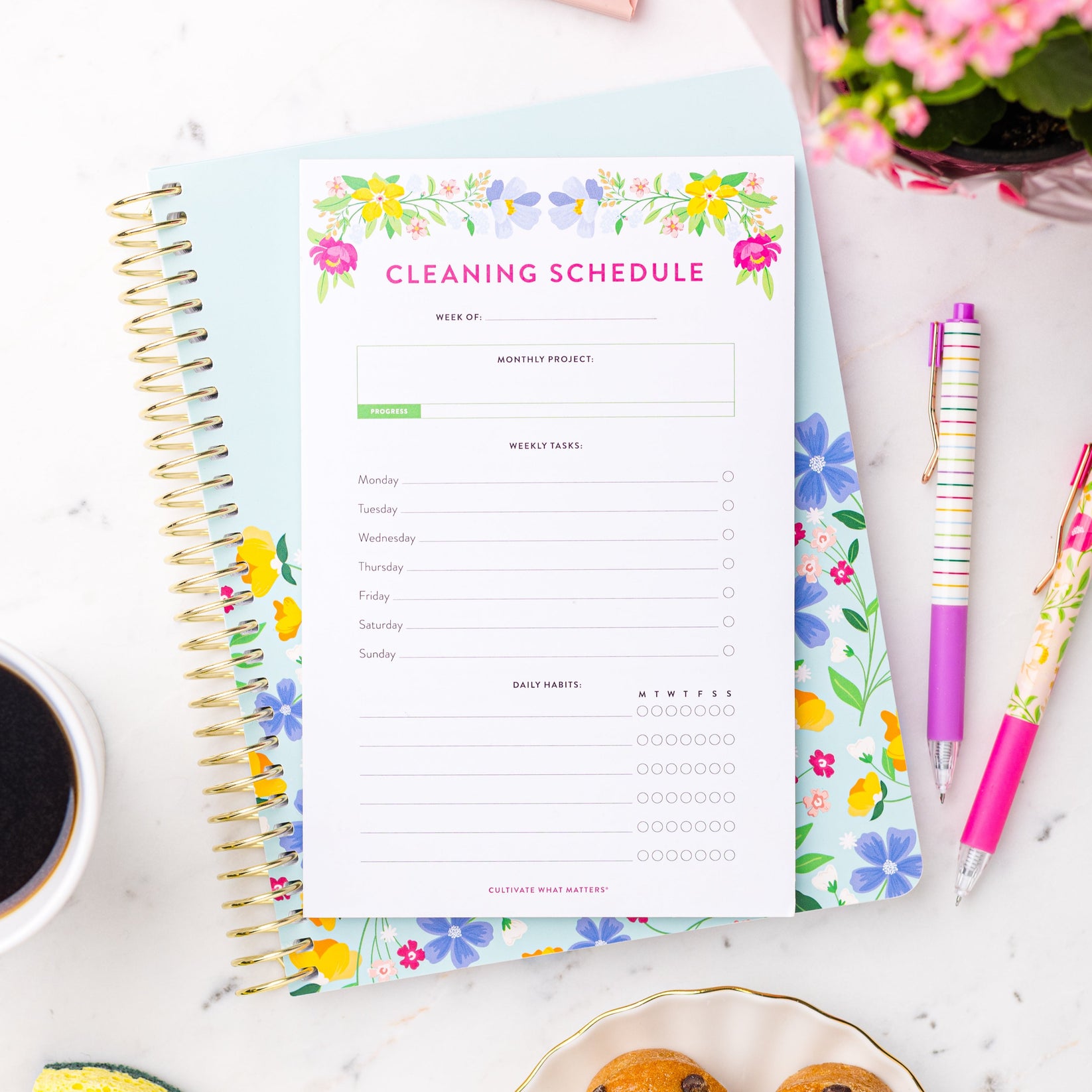 Cleaning Schedule Notepad – Cultivate