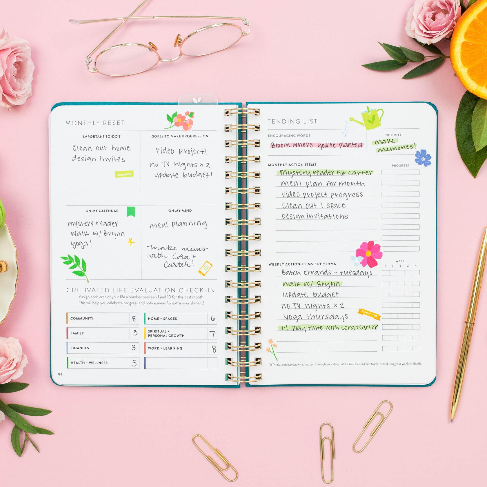 Fresh Start Daily Goal Planner® | Undated (Ivy Spiral) – Cultivate