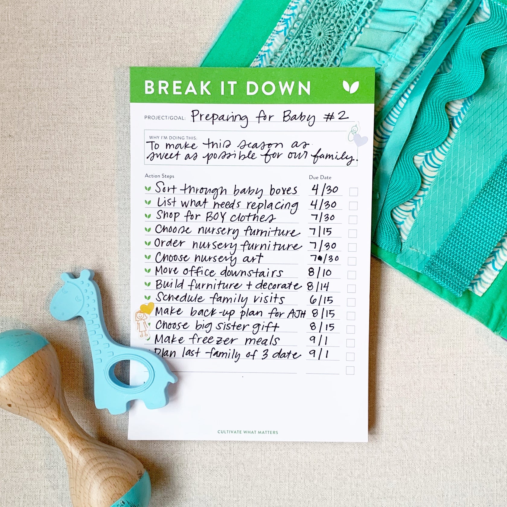 Break It Down Notepad | Green – Cultivate