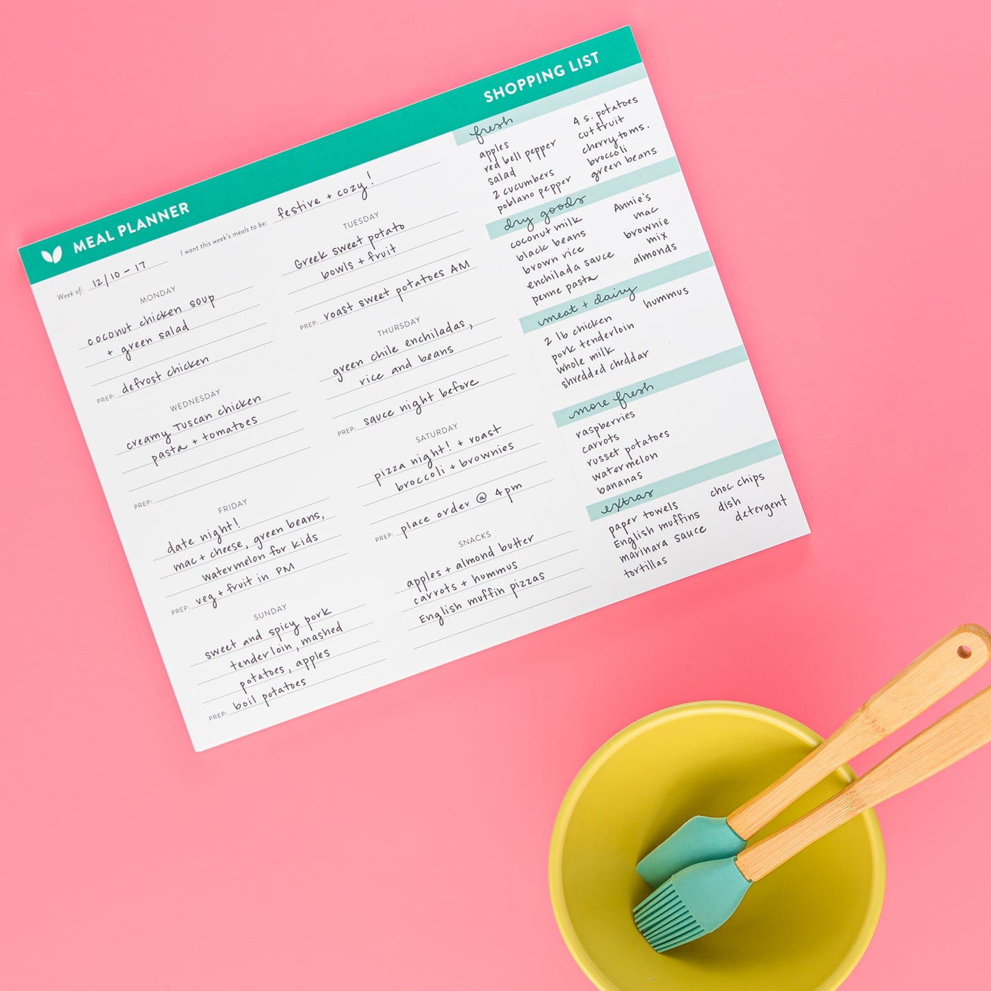 Meal Planner Notepad – Cultivate