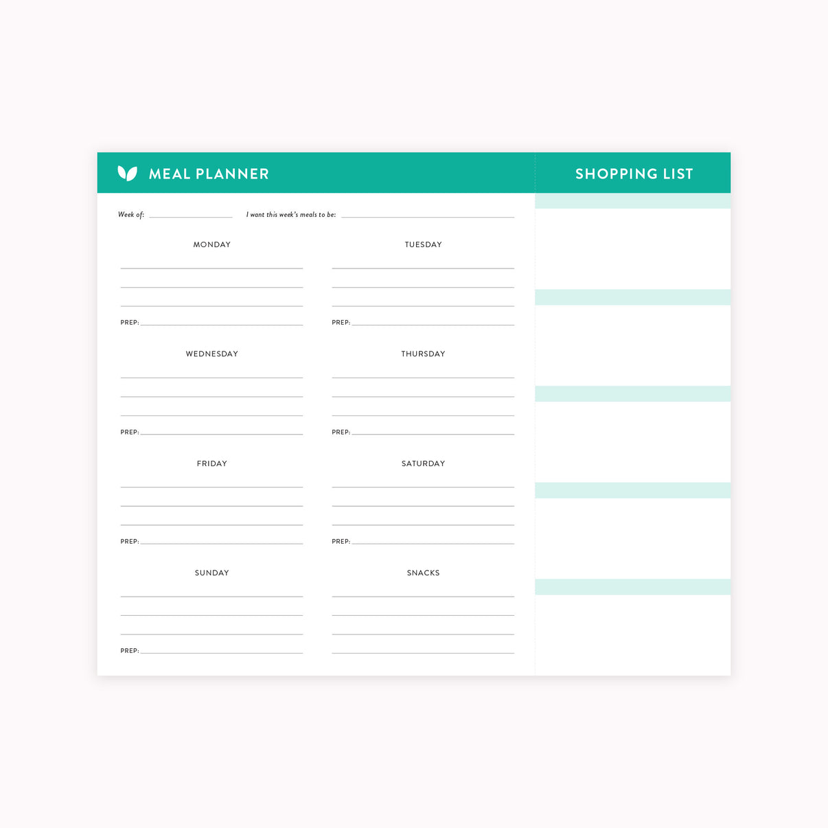 Meal Planner Notepad – Cultivate